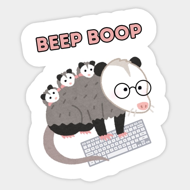 Beep Boop Opossum Programmer - I Are Programmer - Sticker | TeePublic